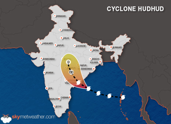 Cyclone Hudhud Map