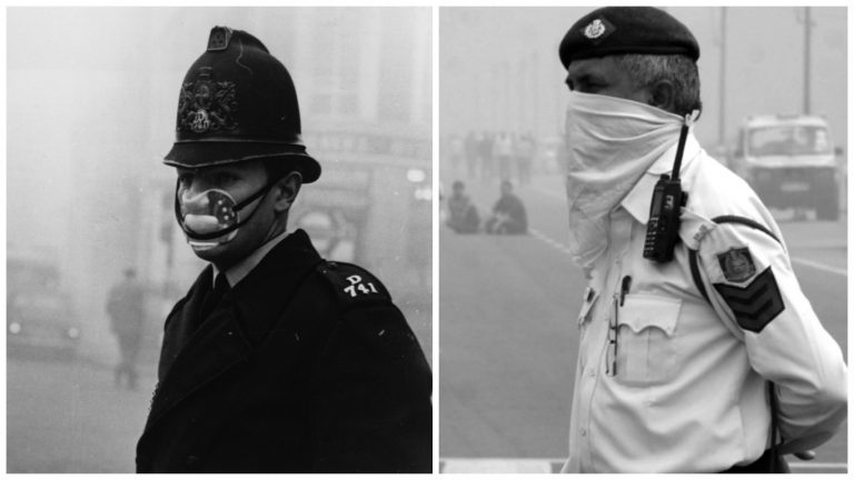 A lady with strings of pearls around her neck and a chiffon scarf ...