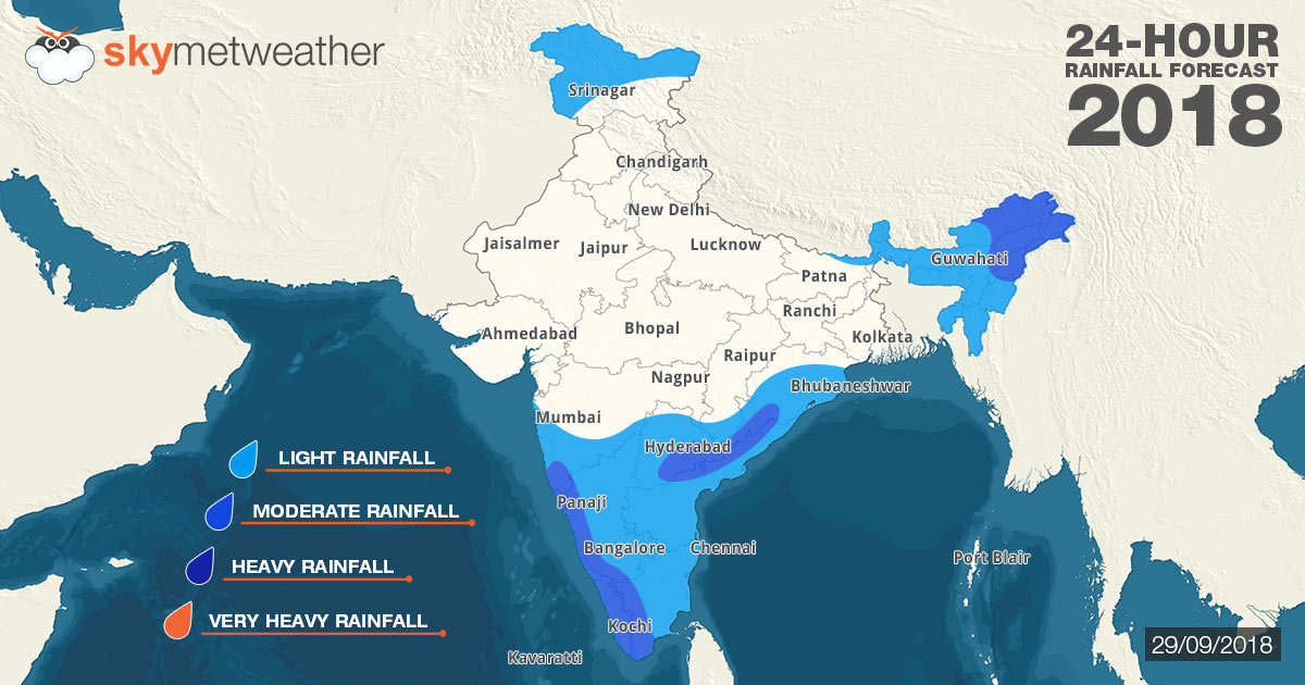 Southwest Monsoon Forecast for September 30 Across India | Skymet ...