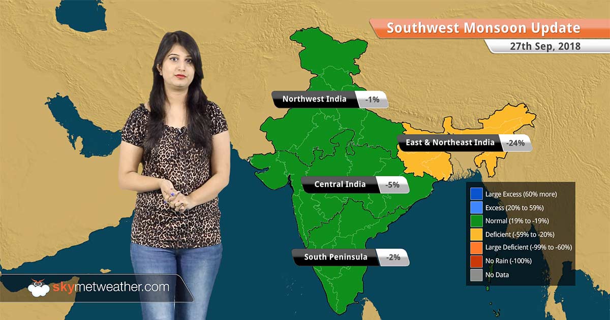 Monsoon Forecast for Sep 28, 2018: Rain in Karnataka, Northeast India ...