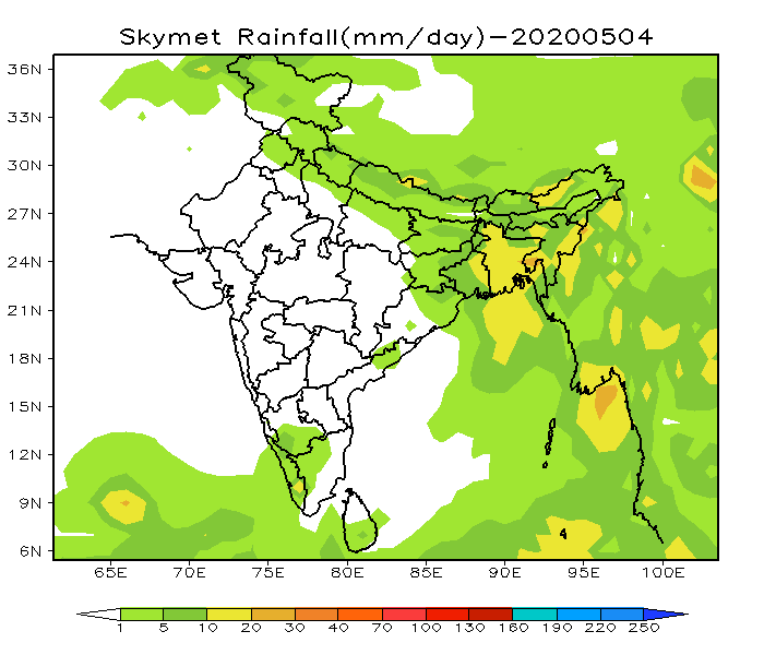 15 days rainfall forecast for all the cities and states of India
