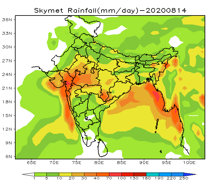 15 days rainfall forecast for all the cities and states of India