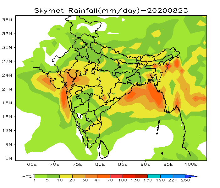 15 days rainfall forecast for all the cities and states of India