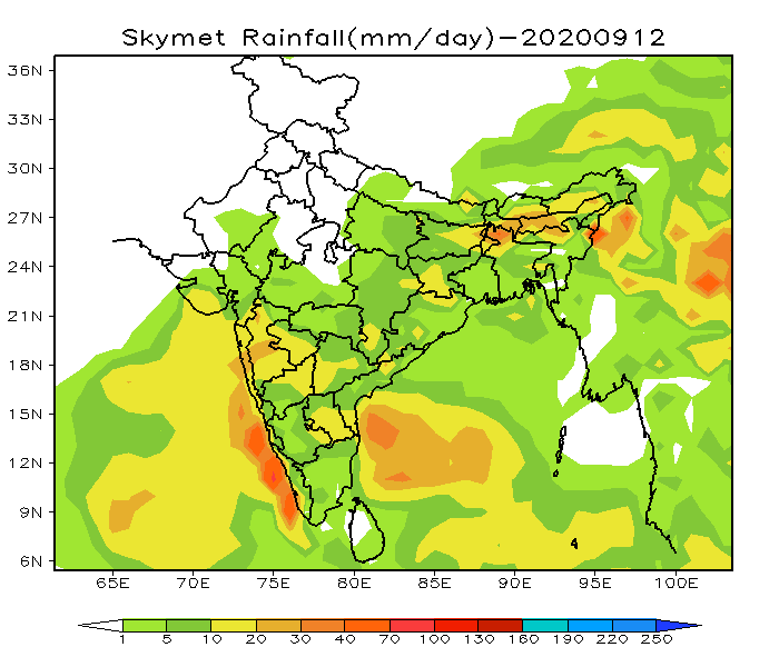 15 days rainfall forecast for all the cities and states of India