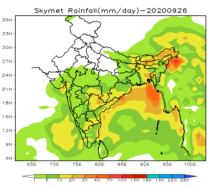 15 days rainfall forecast for all the cities and states of India