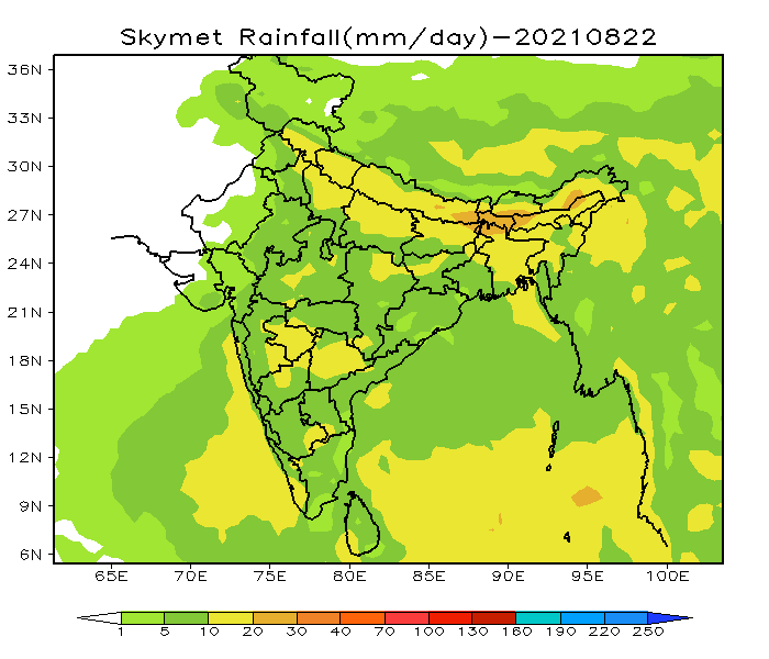 15 days rainfall forecast for all the cities and states of India
