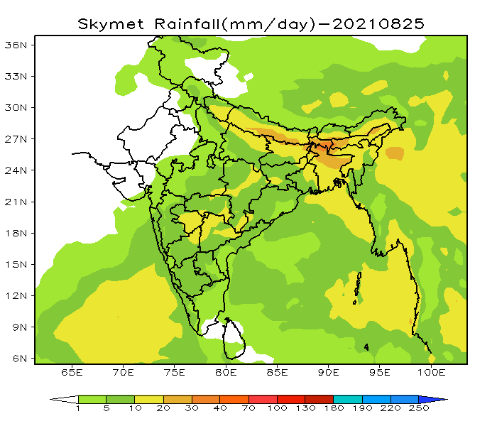15 days rainfall forecast for all the cities and states of India