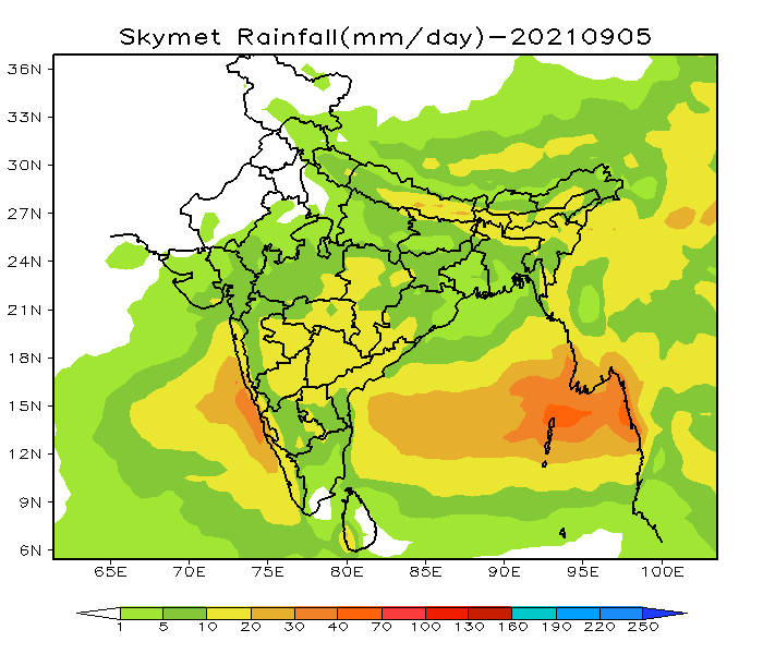 15 days rainfall forecast for all the cities and states of India