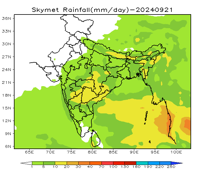 15 days rainfall forecast for all the cities and states of India