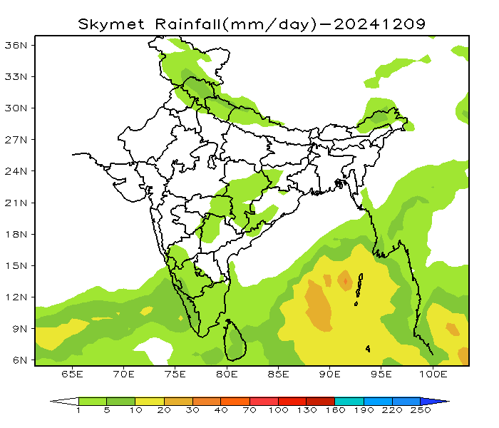 15 days rainfall forecast for all the cities and states of India