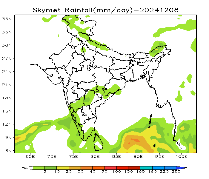15 days rainfall forecast for all the cities and states of India