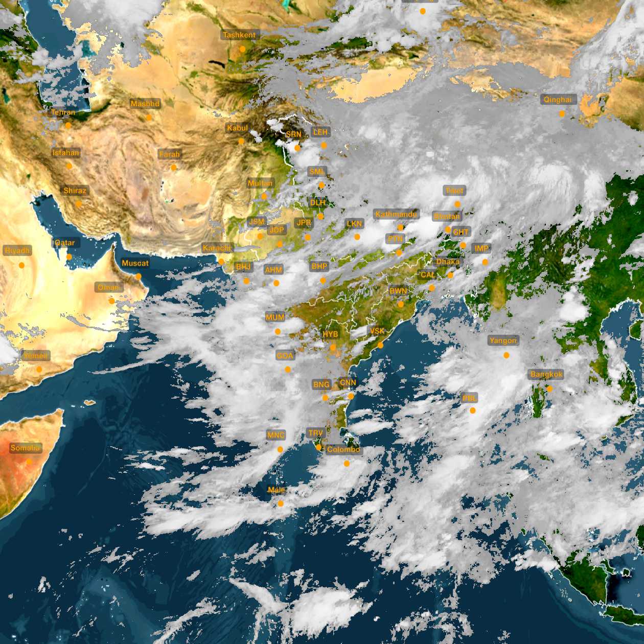 India Map And Satellite Image