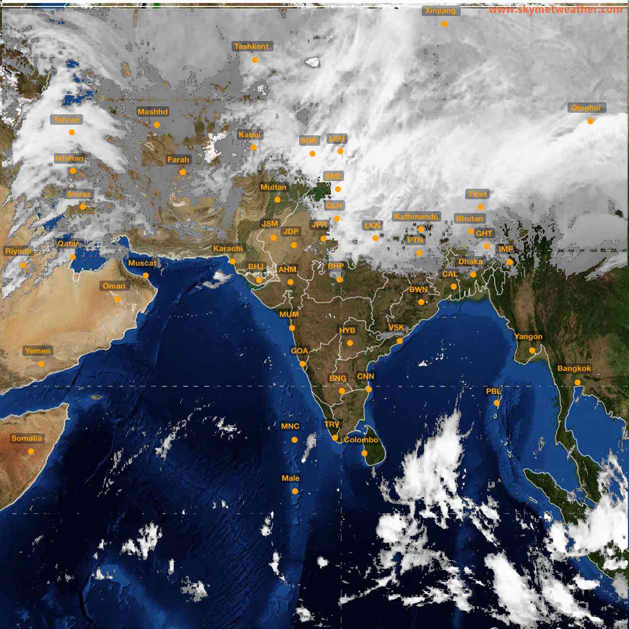 Latest INSAT Satellite Images And Maps Of India