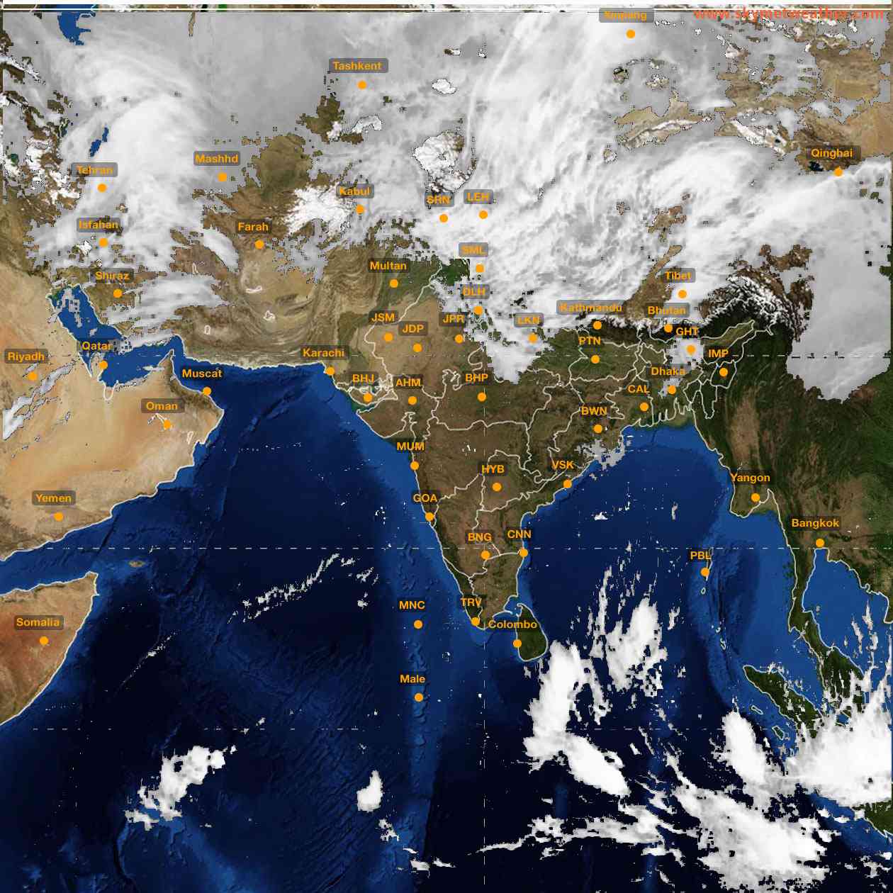 Latest INSAT Satellite Images And Maps Of India
