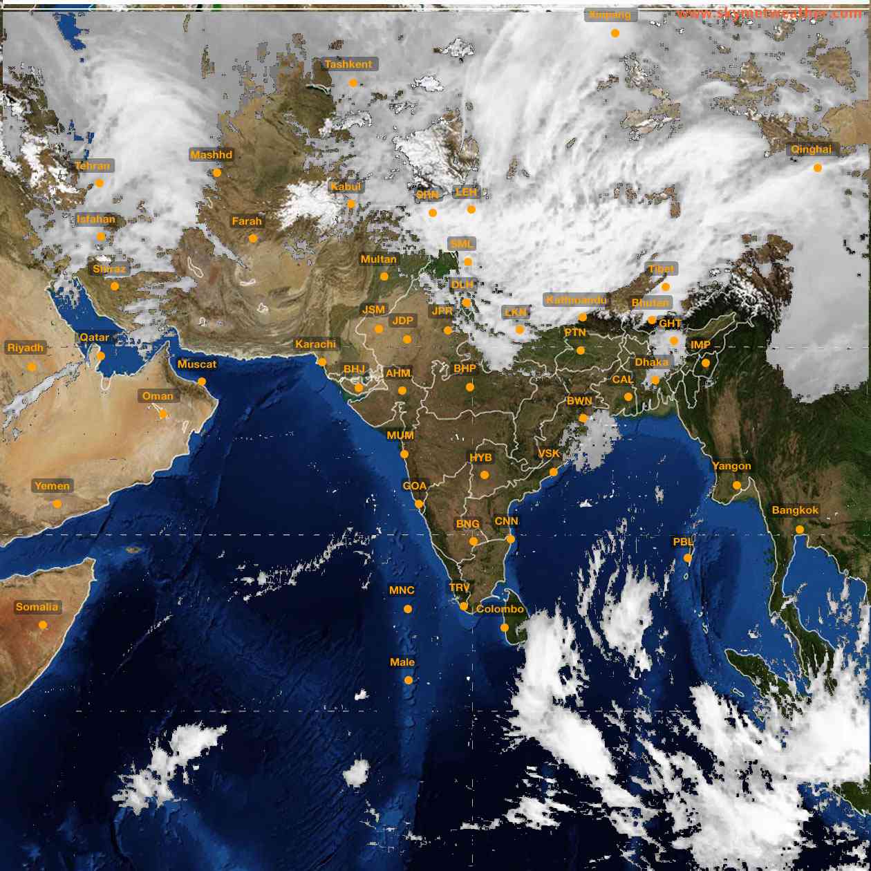 Latest INSAT Satellite Images And Maps Of India